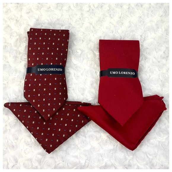 Umo Lorenzo | Accessories | 2 Dark Red Tie Sets | Poshmark